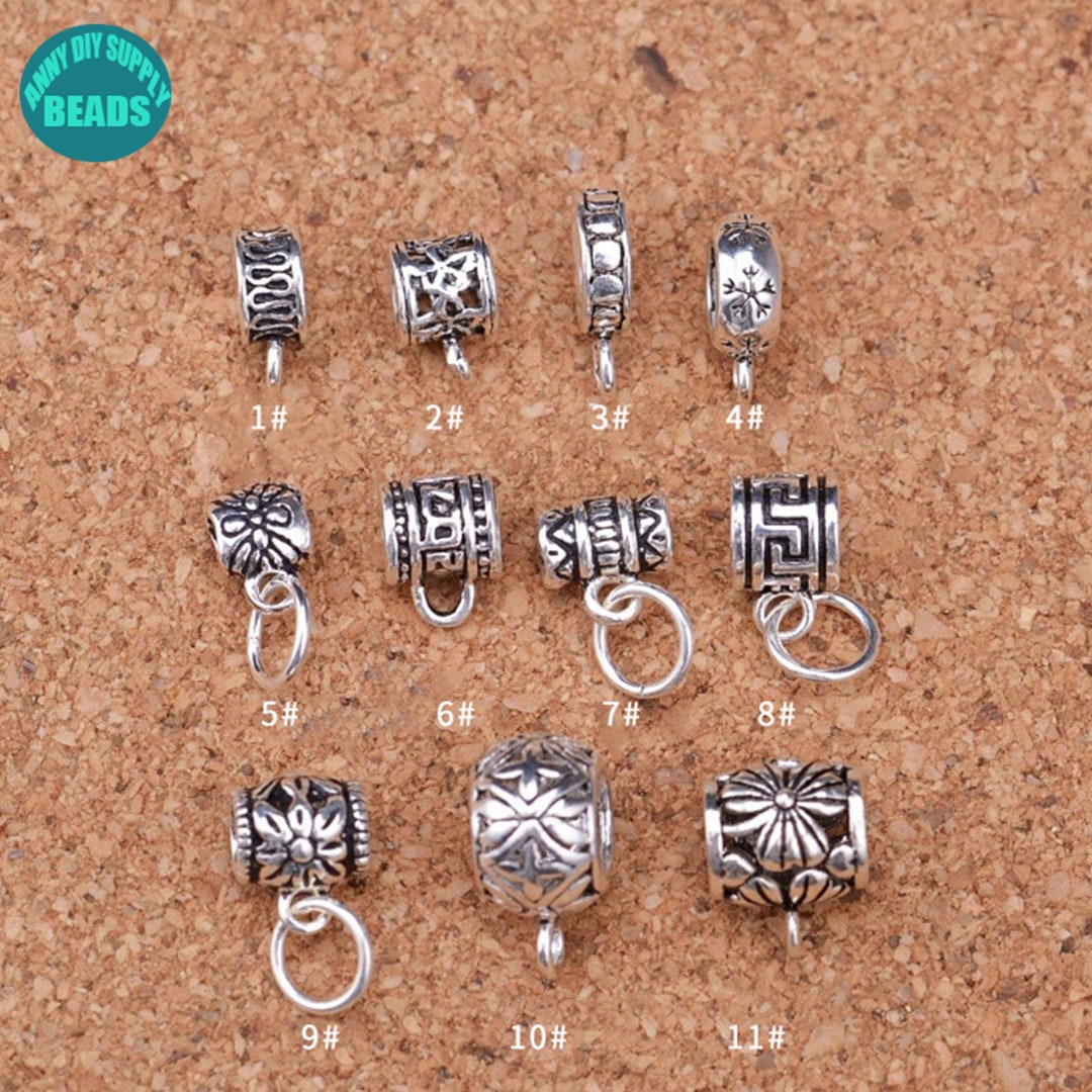 S925 Sterling Silver Bail Connector,bead Bails,silver Bead Bail,charm Holder,pendant Bails ...