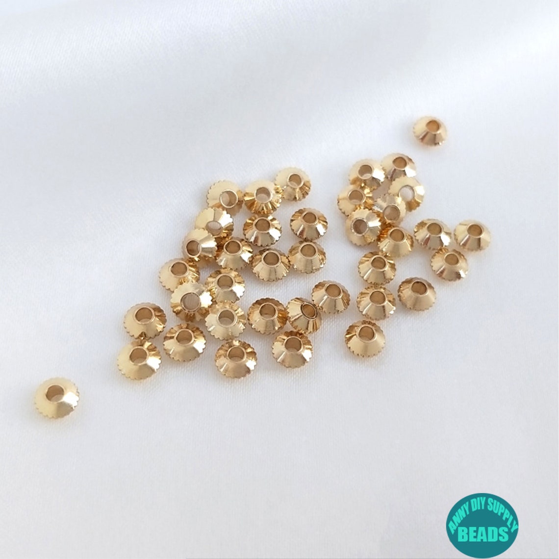 10/50/100pcs 4mm 14K gold Plated Rondelle BeadsGold plated | Etsy