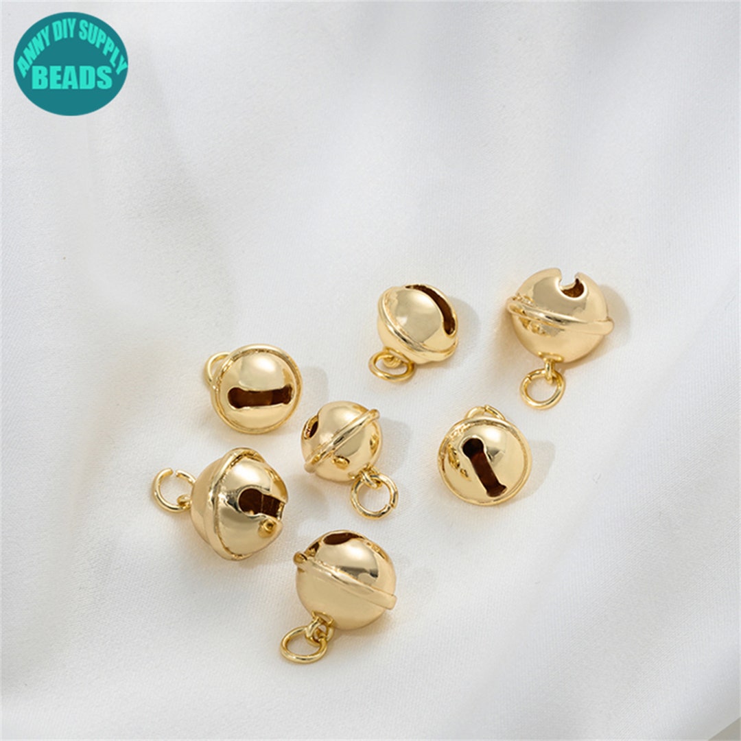 14K Gold Plated Bell Charm: Thick Bell Pendant (10/12mm),no Sound - Etsy