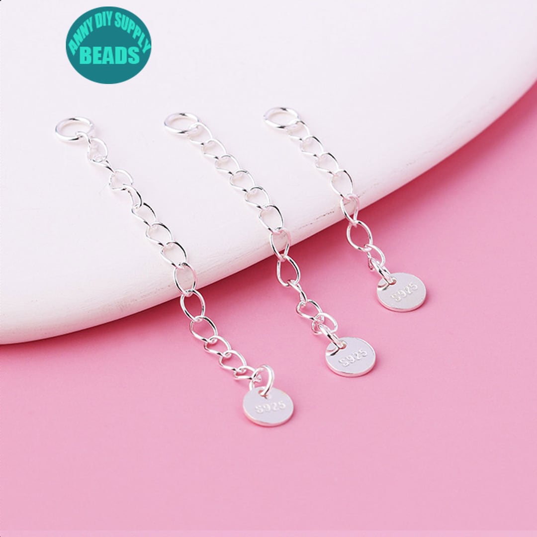 S925 Sterling Silver Extension Chain,necklace Extension,chain Extender ...