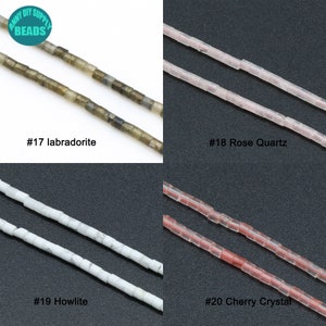 2x2mm Tiny Tube Beads,gemstone Tube Beads,full Strand 15inch - Etsy