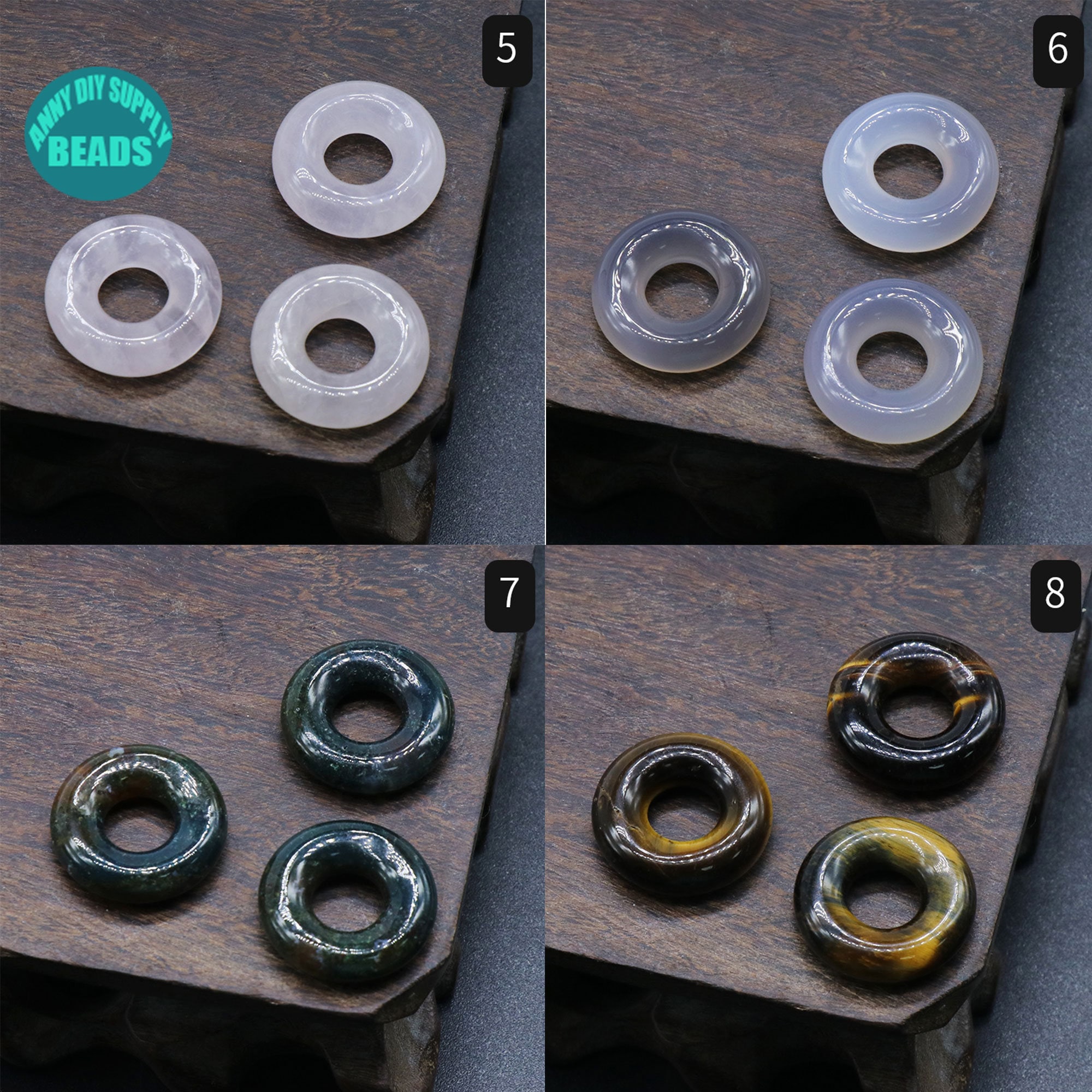 20mm Donut BeadsNatural gemstone BeadsGemstone Donut | Etsy