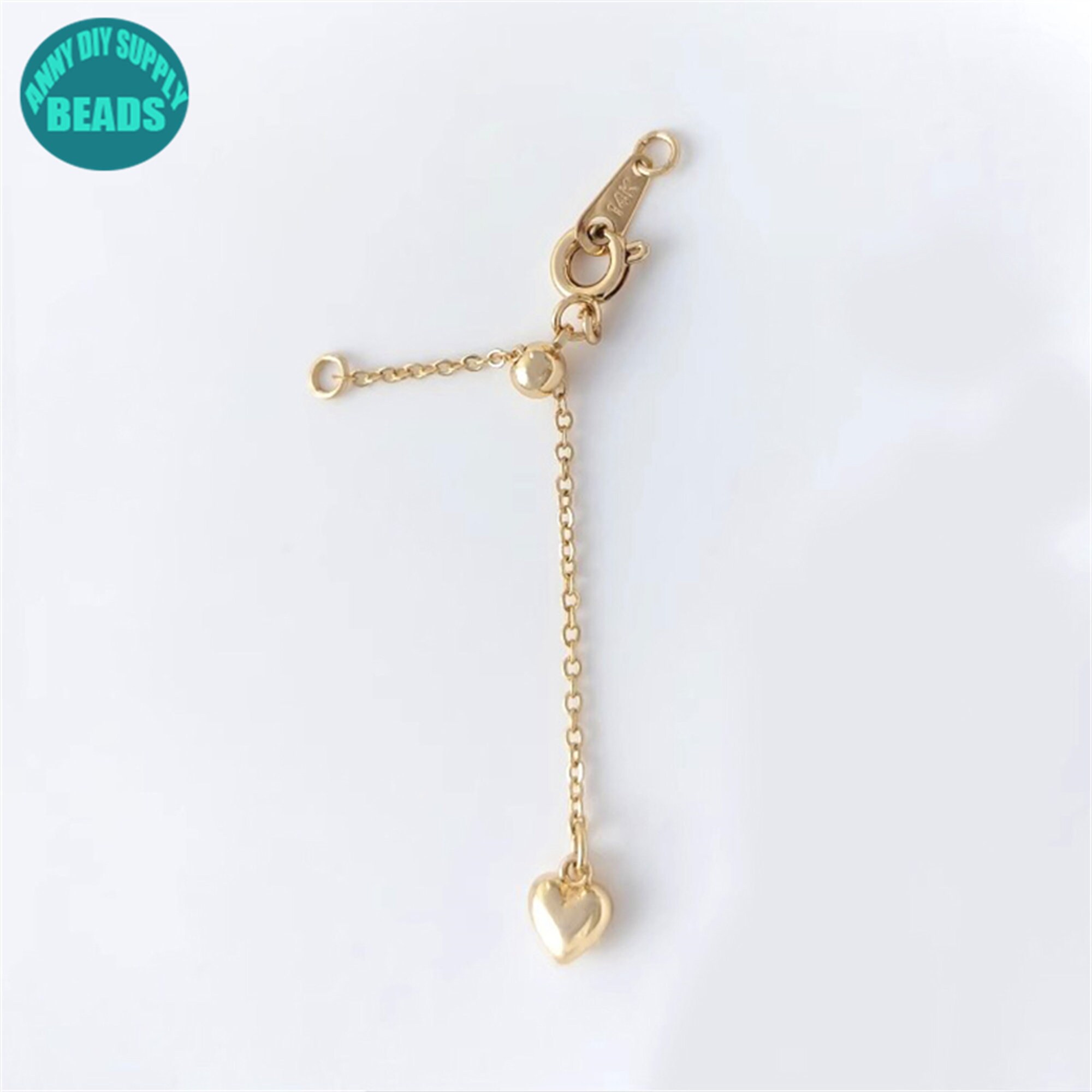 14K Gold Plated Brass Sliding Adjustable Chain Extender - 60MM - Etsy