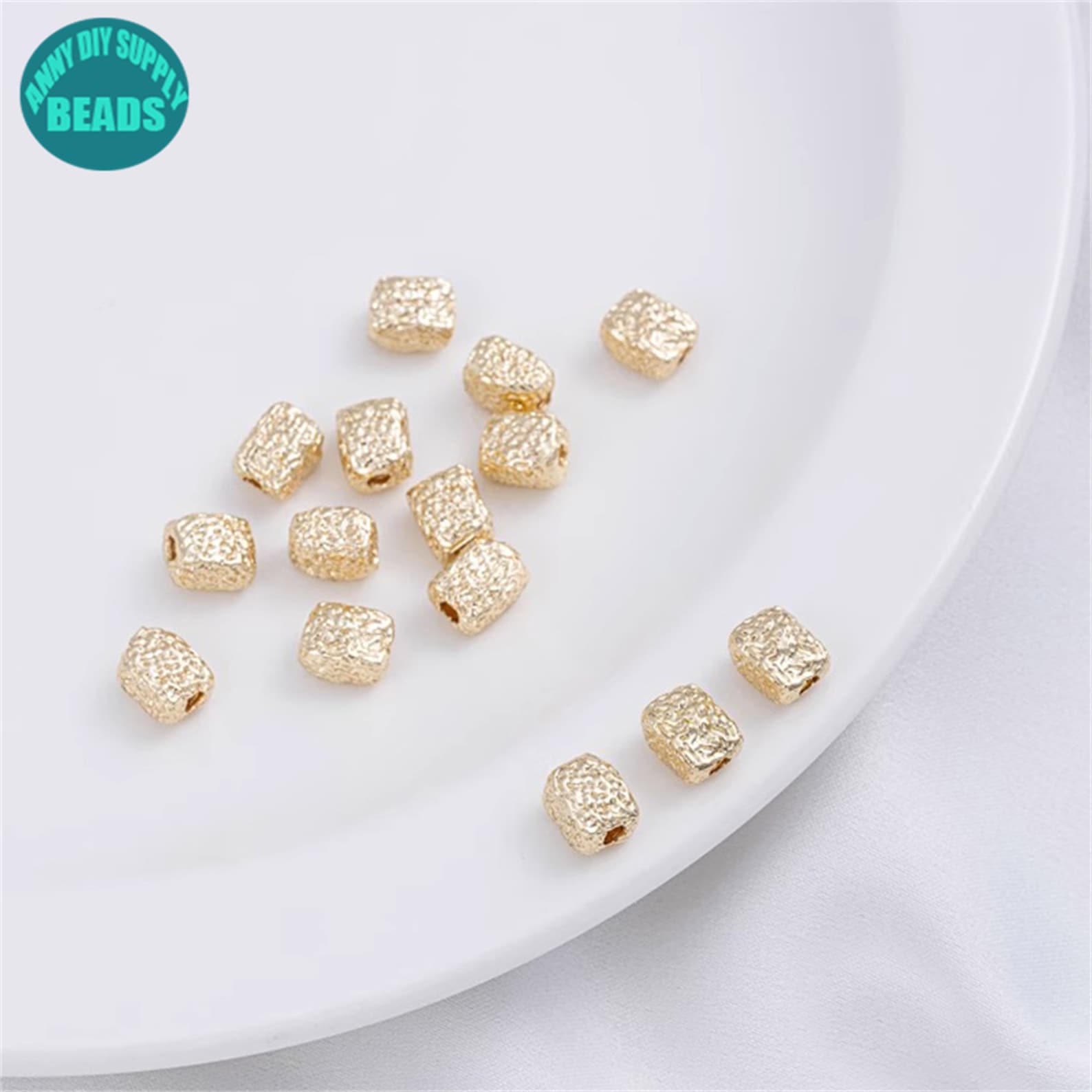 14k Gold Plated Beads,irregular Shape Nugget Beads,bracelet Spacer ...