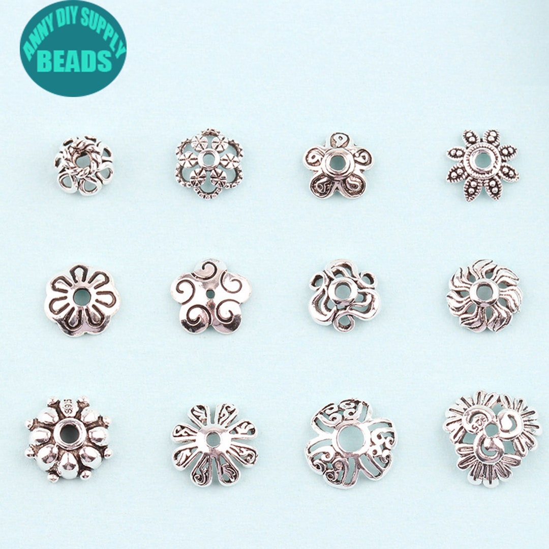 S925 Sterling Silver Bead Caps,sterling Silver Flower Bead Caps,jewelry ...