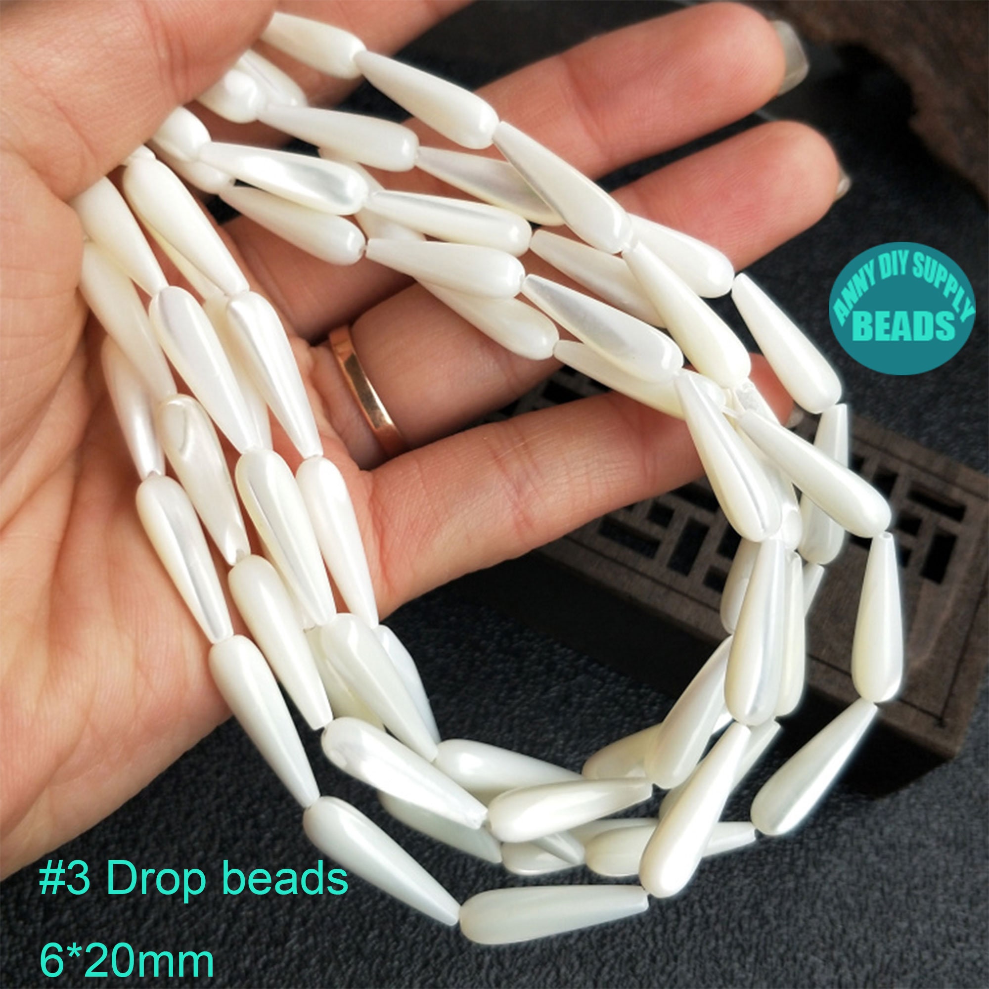 Full Strand Shell Beads,drop Shape Beads,white Shell Beads,mother of ...