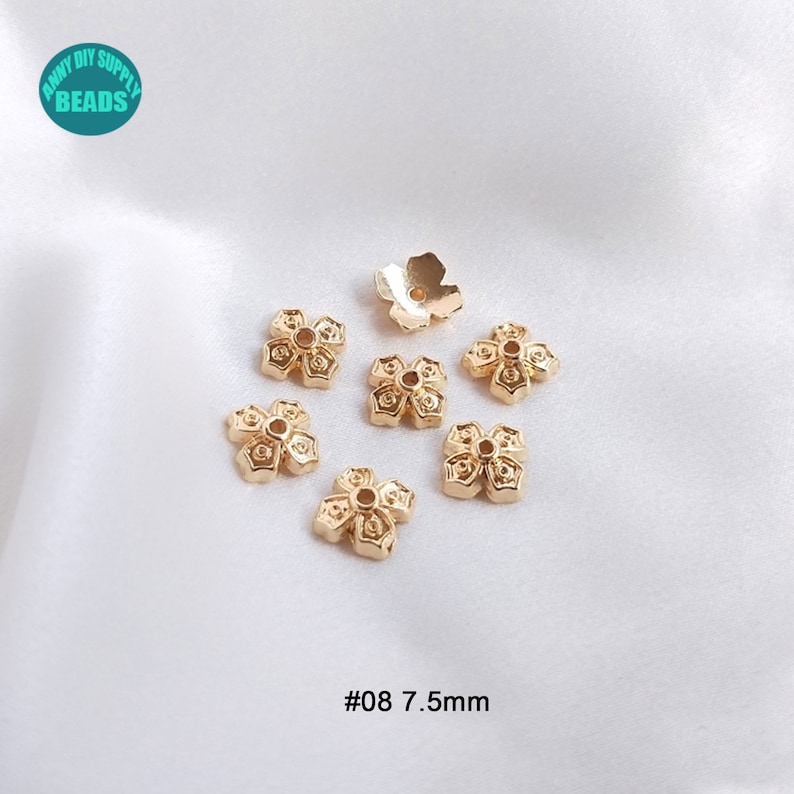 14K Gold Plated Brass Bead Caps: Jewelry Making Supplies - Etsy