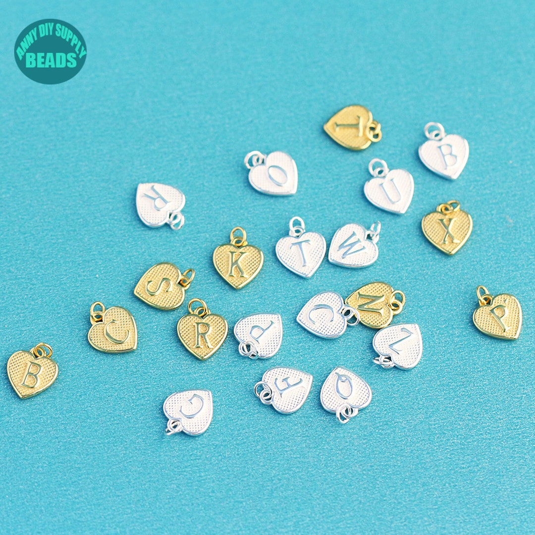1PC S925 Sterling Silver 26 Alphabet Letter Charms,letter Pendant Charm ...