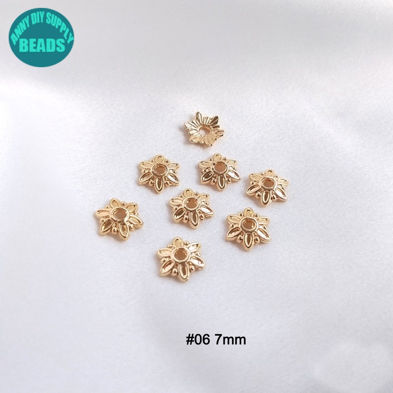14K Gold Plated Brass Bead Caps: Jewelry Making Supplies - Etsy