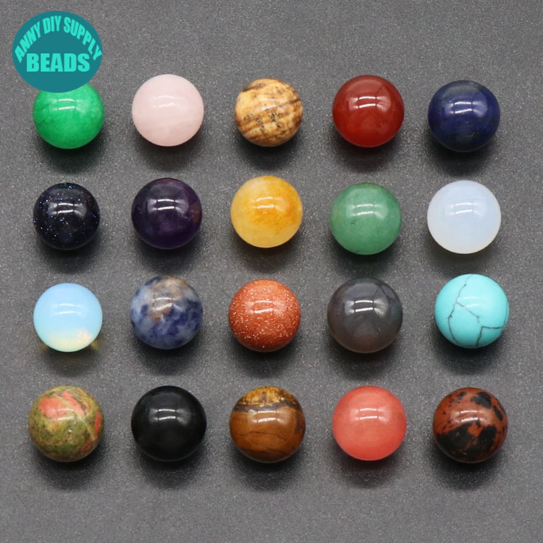 12mm No Hole Natural Gemstone Beads,no Hole Beads,no Hole Gemstone ...