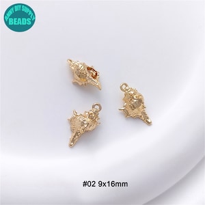 14k Gold Plated Ocean Charm Set,ocean Charms,jewelry Charms,sea Charms ...