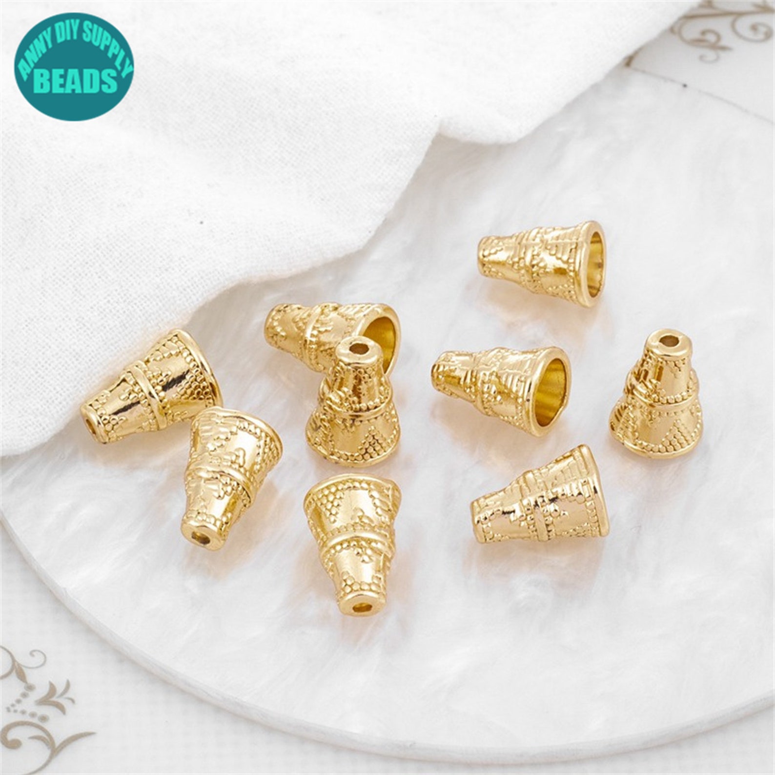 9x12mm 14K Gold Plated Flower Bead Caps,tassel Caps,jewelry Making ...