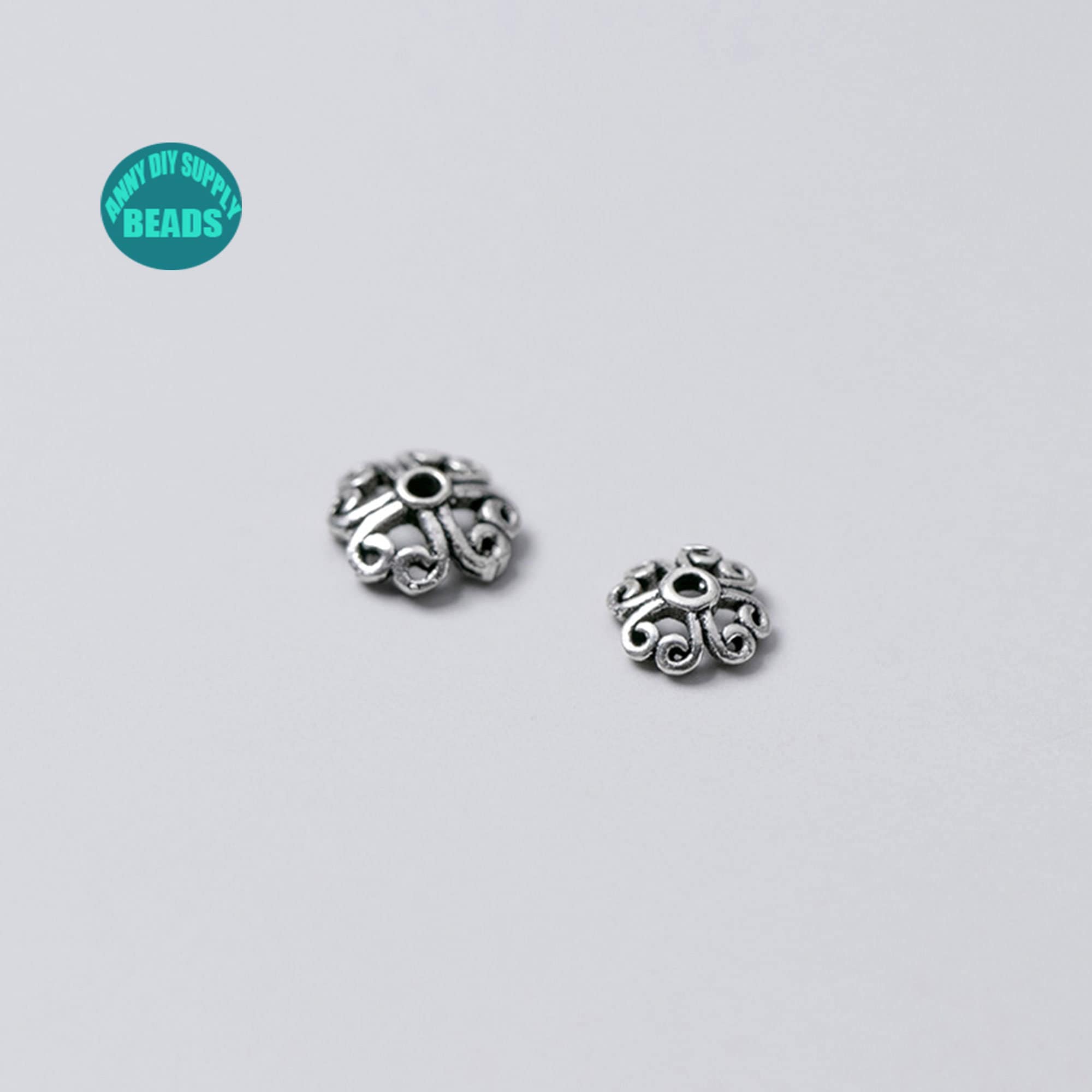 10PCS S925 Sterling Silver Bead Caps6mm 8mm Bead Caps | Etsy