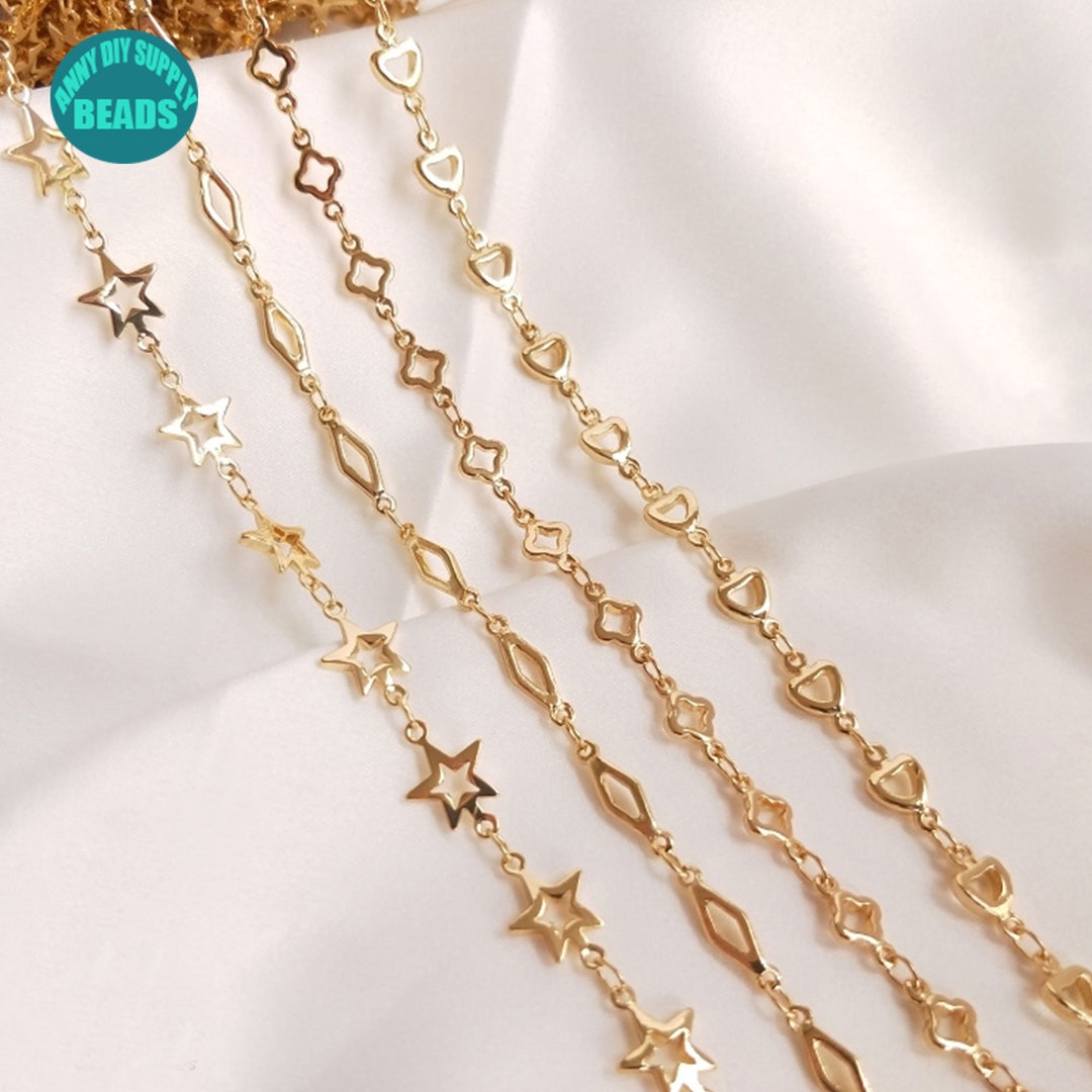 14K Real Gold Plated Star Chain,14k Gold Plated Necklace Chain,gold ...