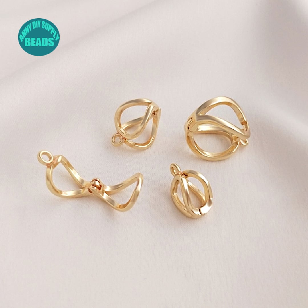 14K Gold Plated Brass Cover Clasp,pendant Clasp - Etsy