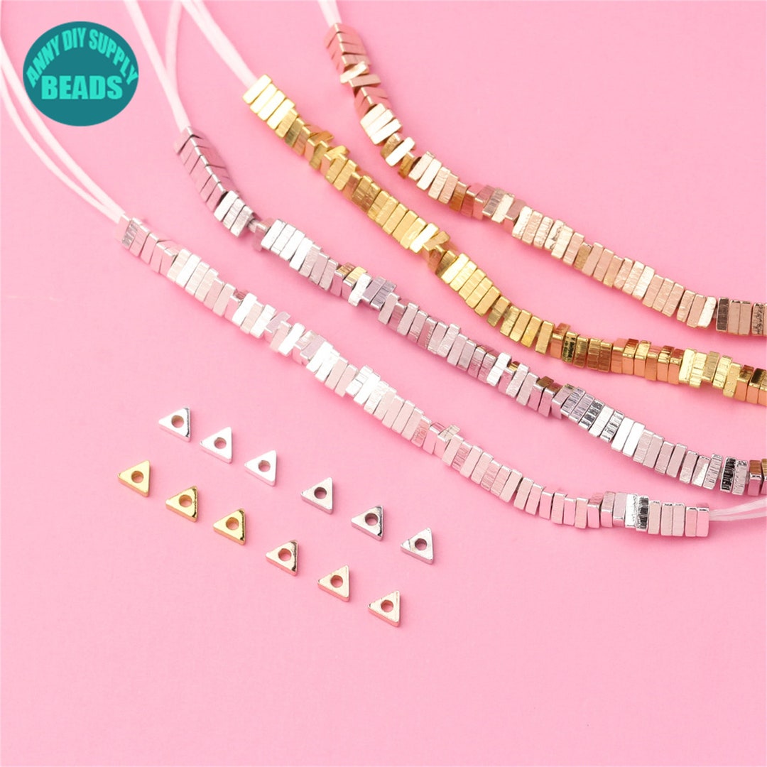 S925 Sterling Silver Tiny Triangle Spacer Beads (3mm/2.2mm) - Etsy