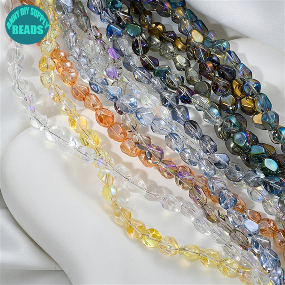 Transparent Color Irregular Shape Glassbeads,glass Beads,necklace Beads ...