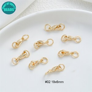 14K Gold Plated S Hook Clasp: Brass Flower Clasp, DIY Jewelry - Etsy