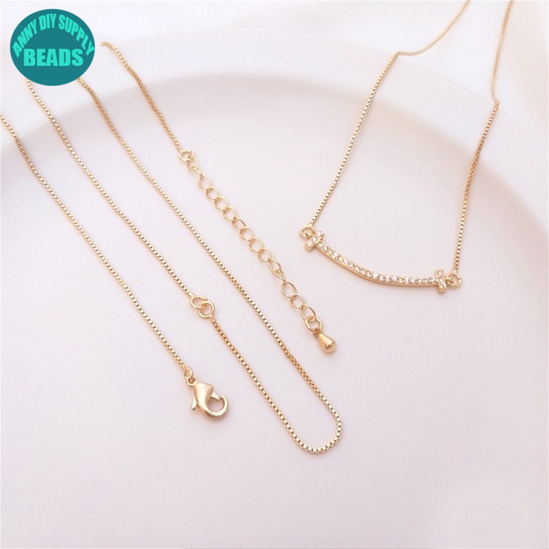 14K Gold Plated Brass Box Chain Necklace,gold Chain Necklace,simple ...
