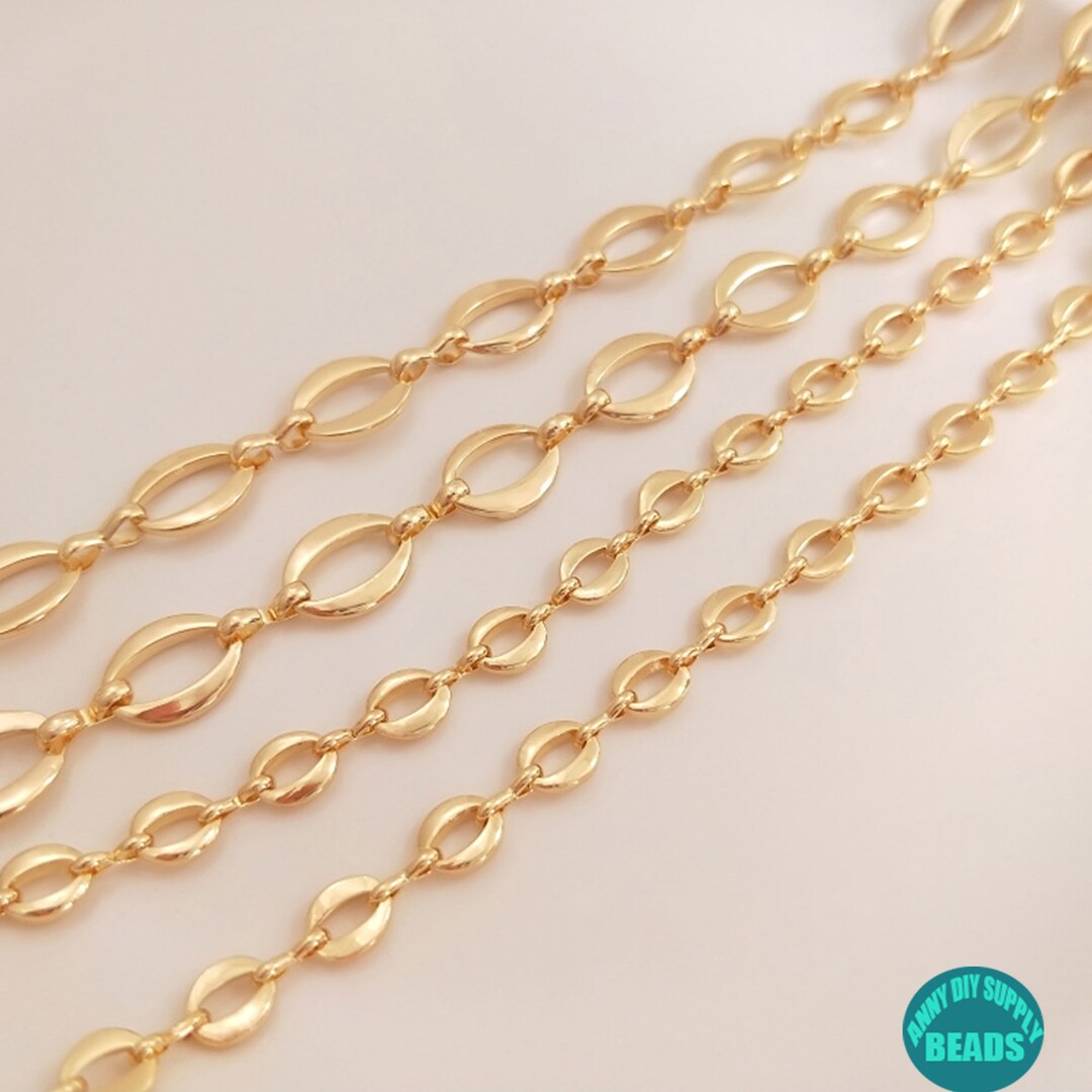 14K Gold Plated O Shape Chain,necklace Chain,gold Necklace Chain,plain ...