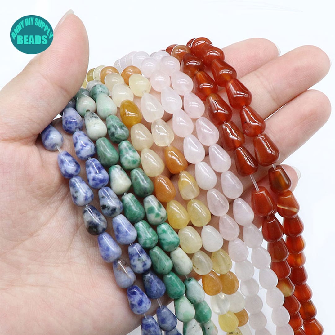 7x9mm Drop Beads,gemstone Drop Beads,full Strand - Etsy