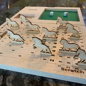 Personalized Horse Race Game Fun Wooden Table Top Gambling Board Game ...