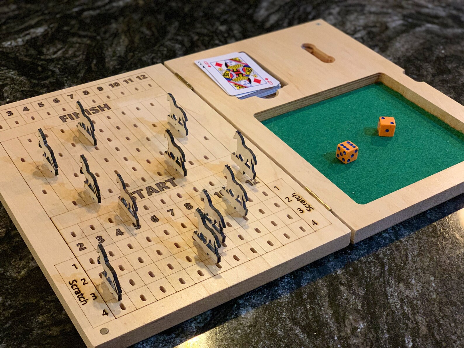 Personalized Horse Race Game Fun Wooden Table Top Gambling - Etsy