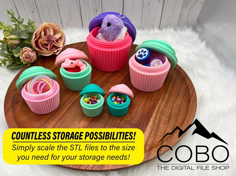 Cupcake Gift Container Digital 3MF STL File for 3D Printing, Cupcake ...
