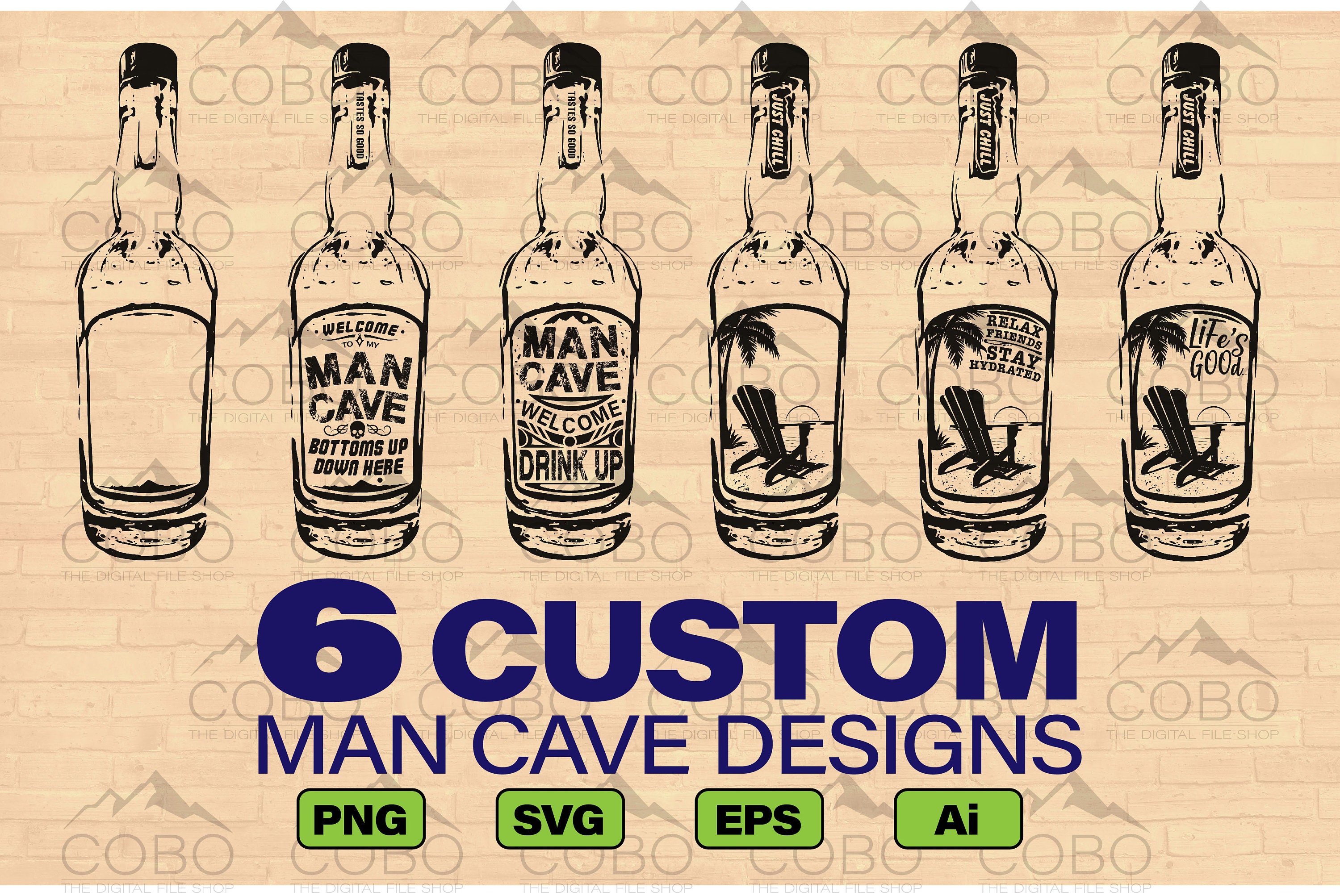 Man Cave SVG Bundle 6 Designs, Garage Svg Bundle, Father's Day Svg ...