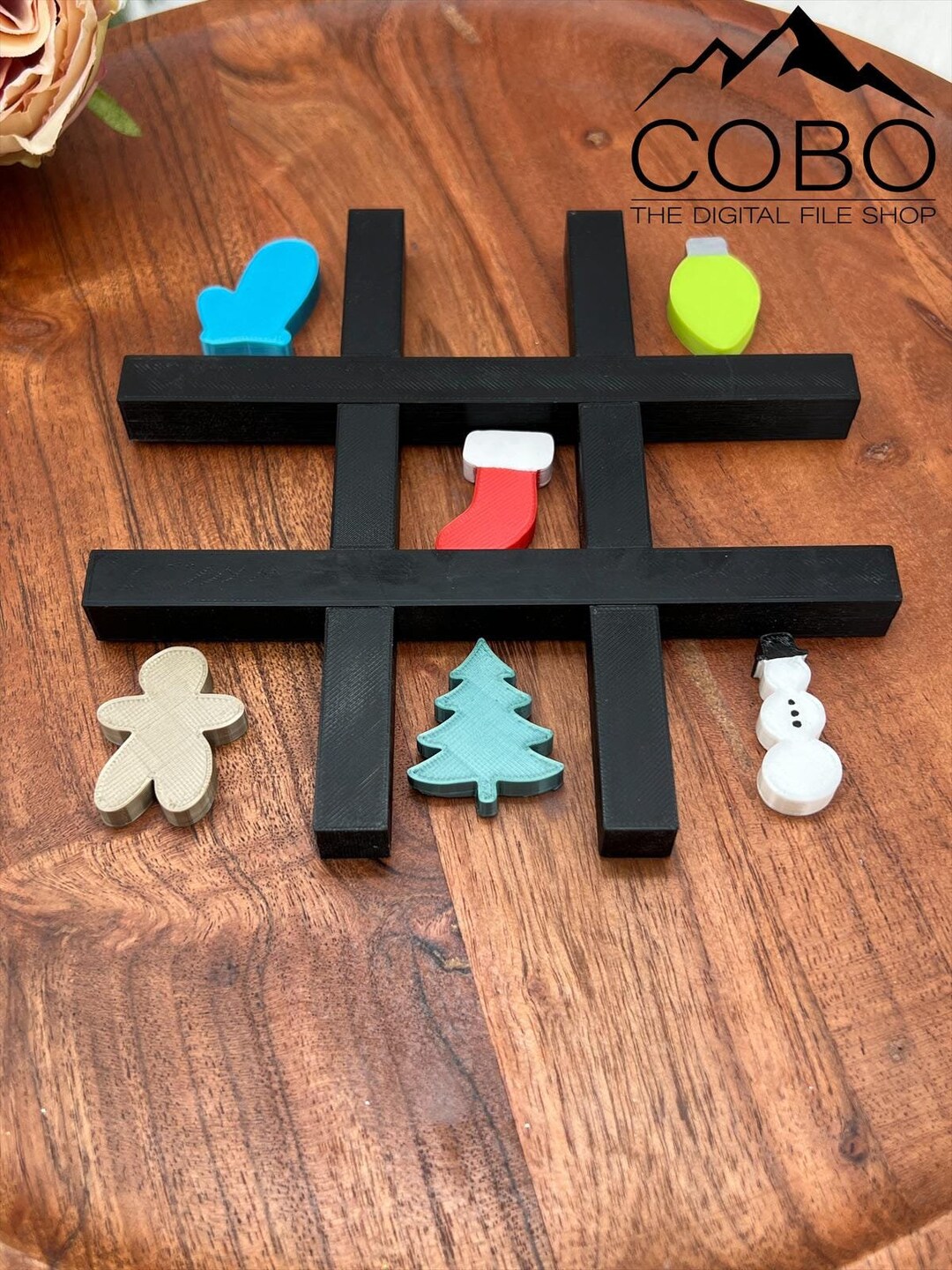 Christmas Tic-tac-toe to Go Digital STL File for 3D Printing, Game ...