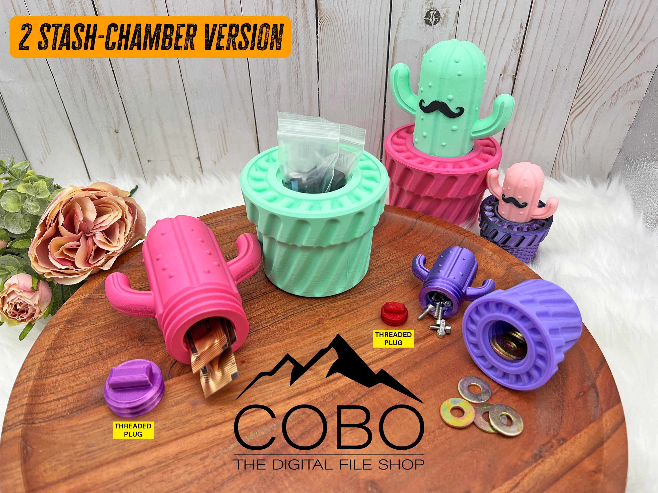 Mustache Cactus Gift Container Digital STL File for 3D Printing ...
