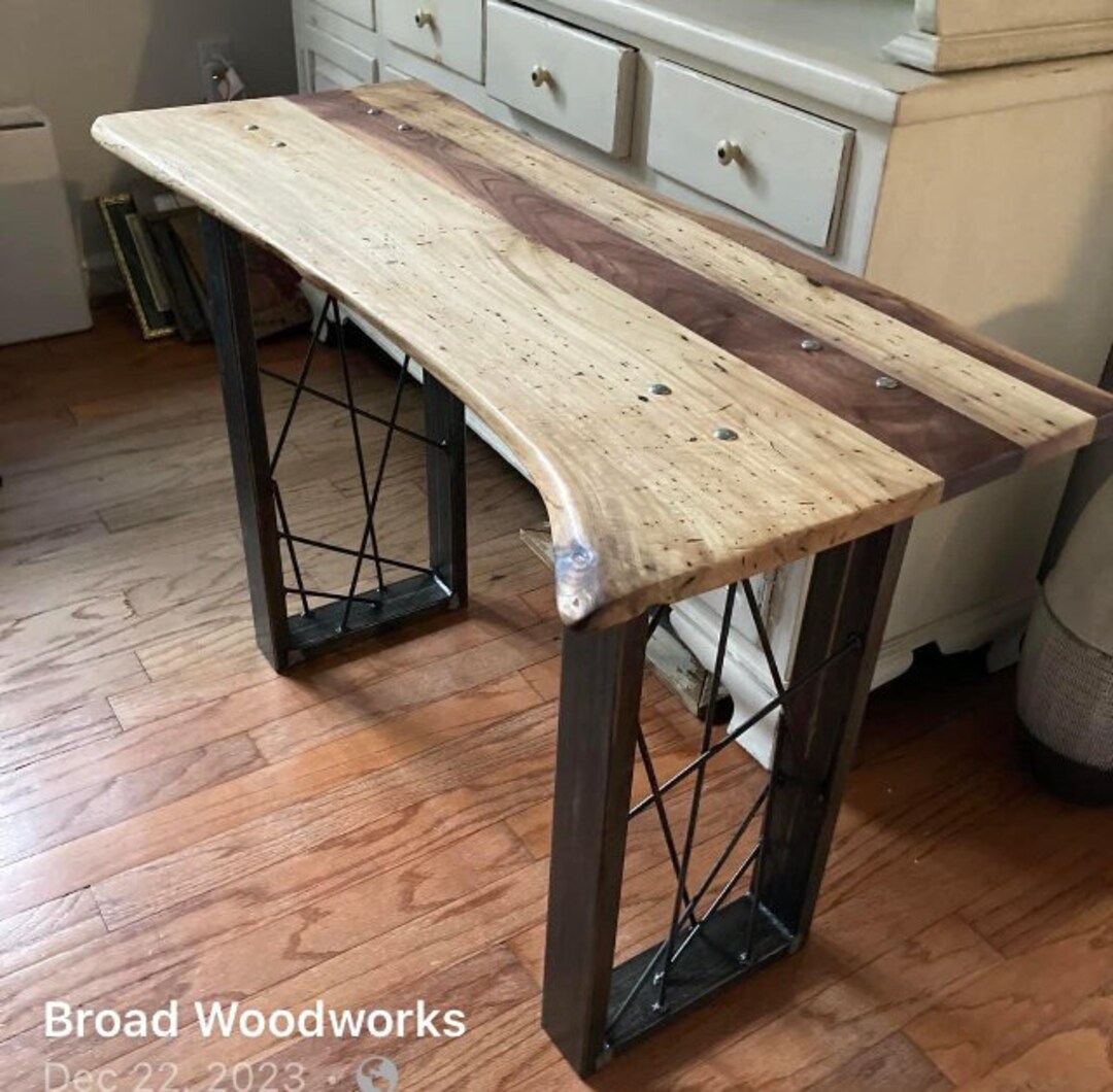Handmade Live Edge Wood Table With Custom Steel Legs - Etsy