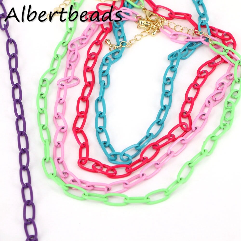 5PCS 35 5cm Neon Enamel Open Link Chain Geometric Women | Etsy