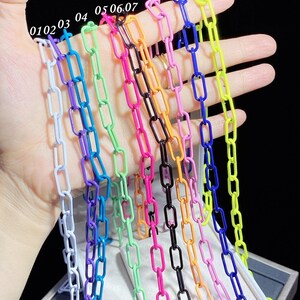 5 Meters, 7x16mm Enamel Paper Clip Chain, Enamel Pop Chain, Paper Clip ...