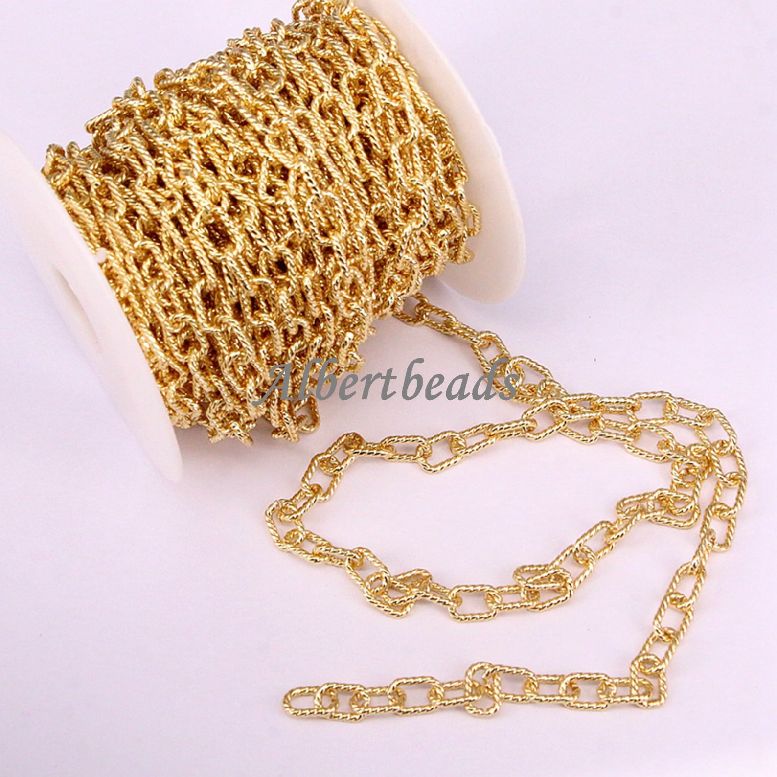 A339-9634 Oval Link Chains, Brass Metal Chain Supplies, Chains for ...