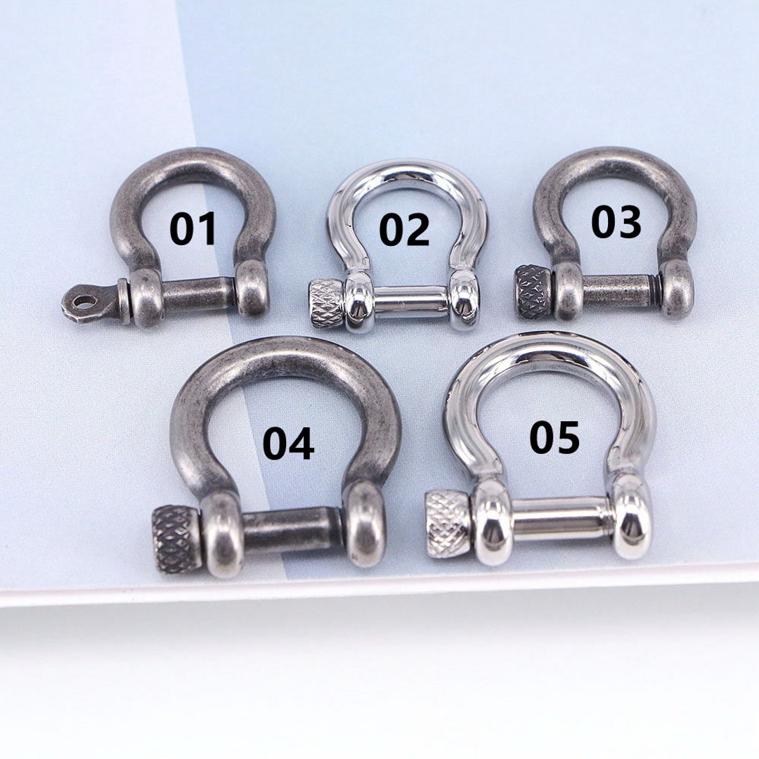 10PCS, Stainless Steel U Shackle Clasp End Closure Component, Large ...