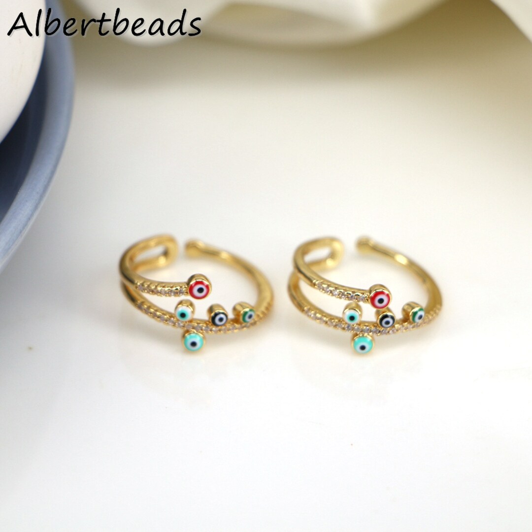 Colorful Evil Eye Finger Rings for Women Gift Punk Unique - Etsy