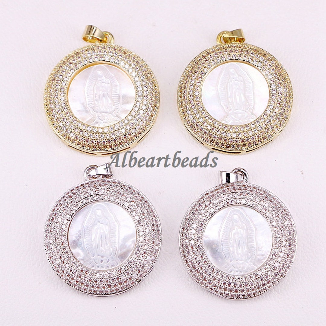 AZYZ300-4326 Round Shape Figures Jesus Shell Pendant Fashion Jewelry ...