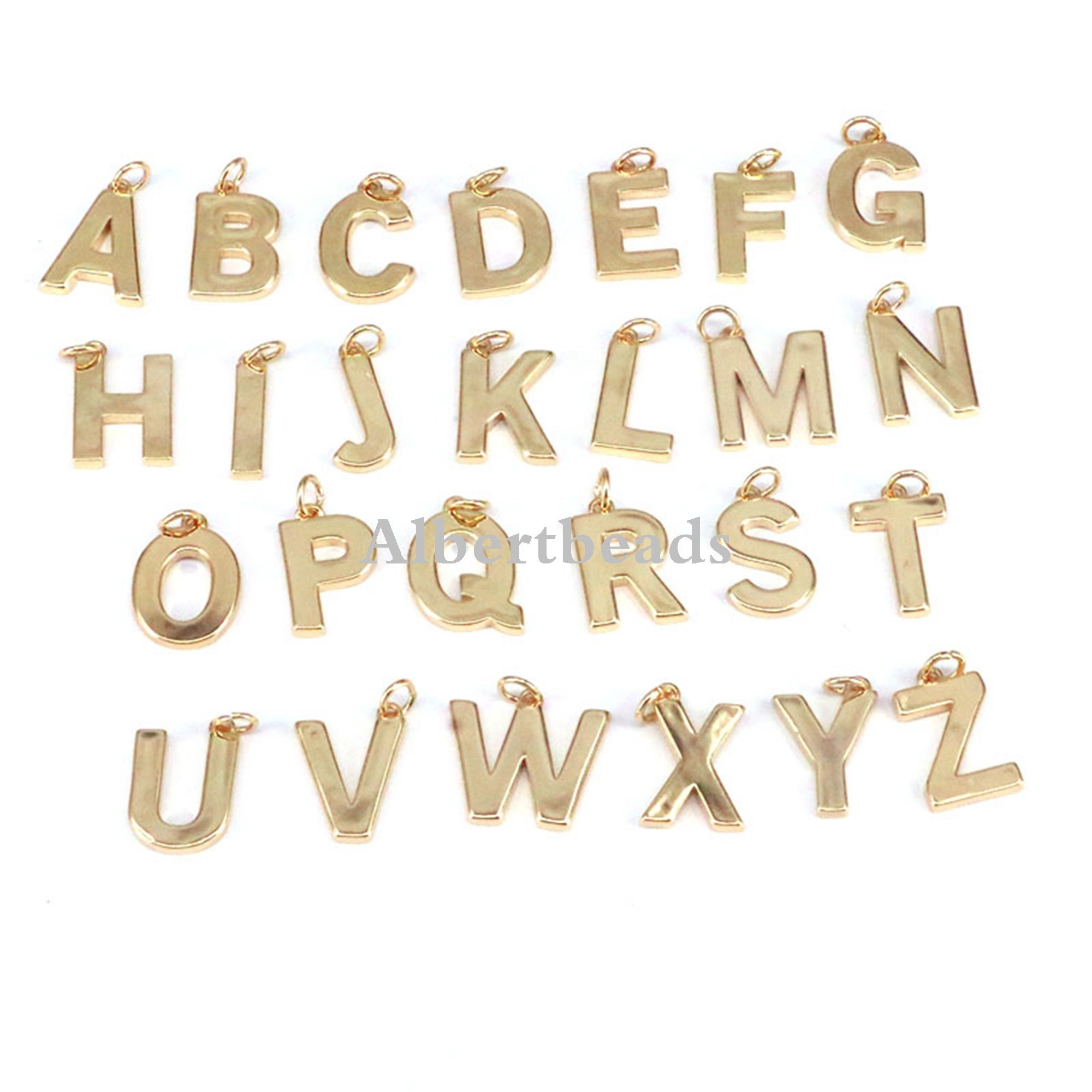26PCS Gold Plated Initial Block Letter Charm Drop A Z | Etsy UK