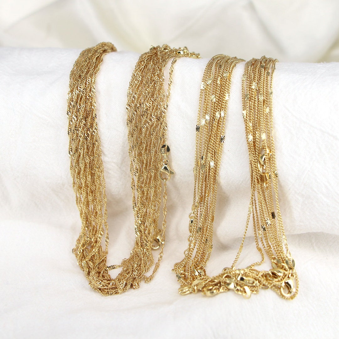 20PCS, Twisted Chain Necklace, Water Wave Chain Necklace, Water Wave ...