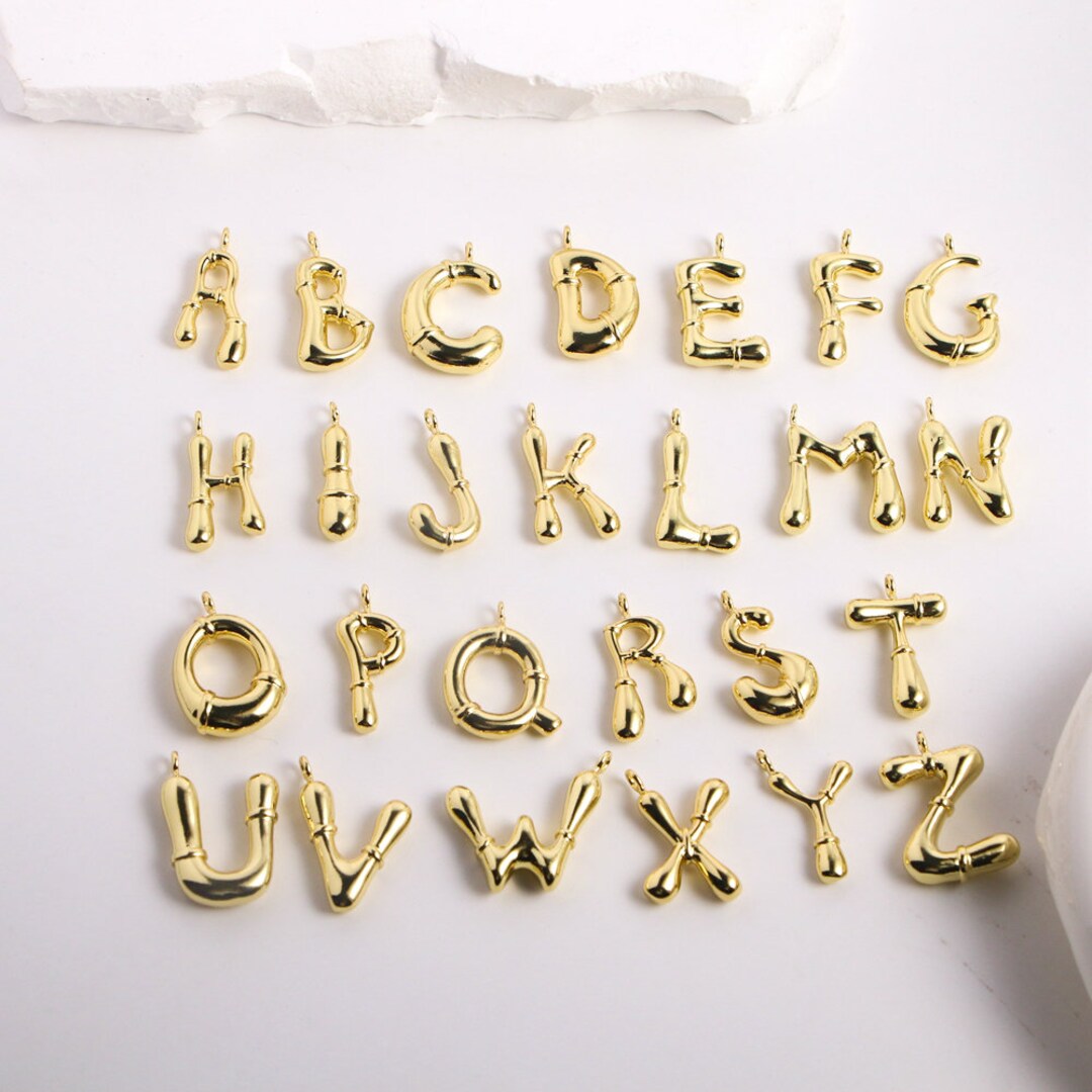 10-26pcs, Bamboo Alphabet Initial, Letter Bamboo Charms, English Letter ...