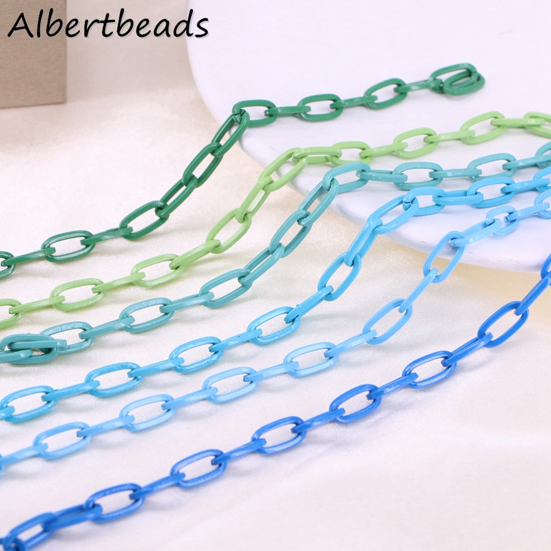 5 Meters, New Colorful Enamel Oval Paper Clip Chain, Enamel Pop Chain ...