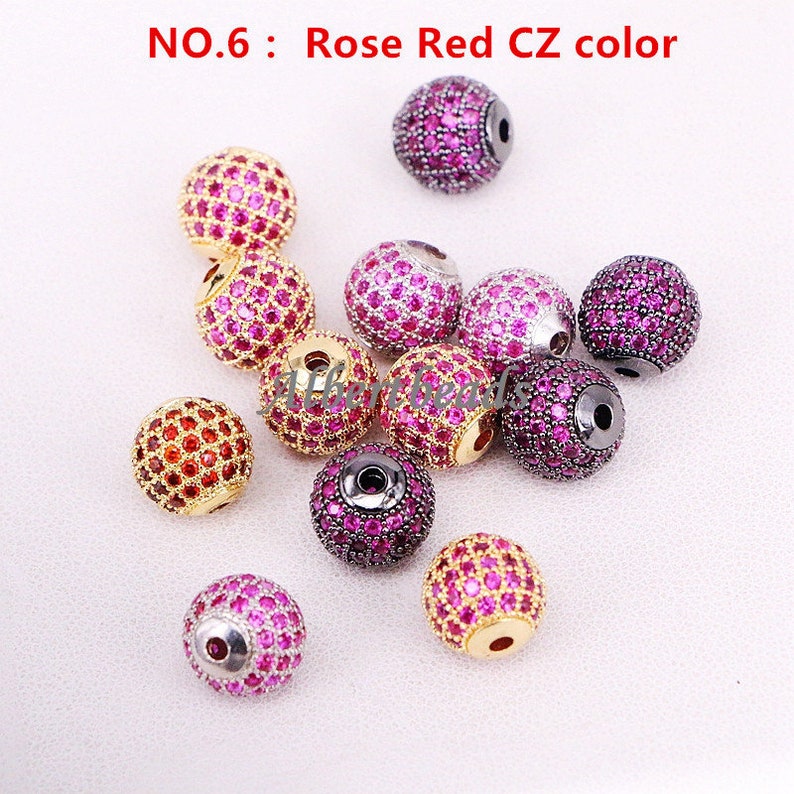 AZYZ316-5477 Fashion Round Brass Micro Pave Cubic Zirconia CZ Charm ...