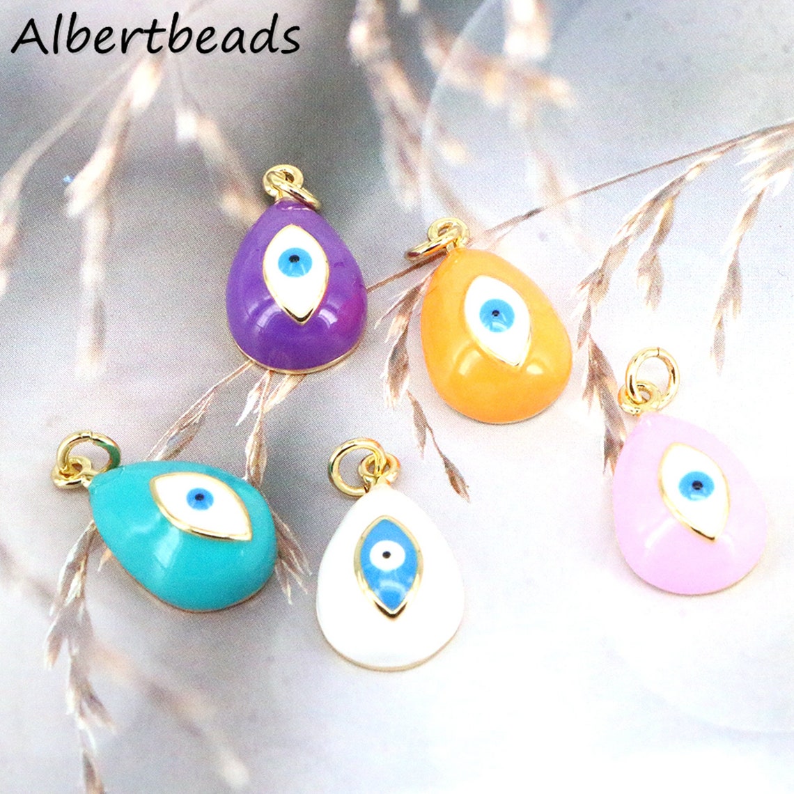 10PCS, Eye Charms Colorful Pendants, Enamel Evil Eye Pendant Charm, in ...