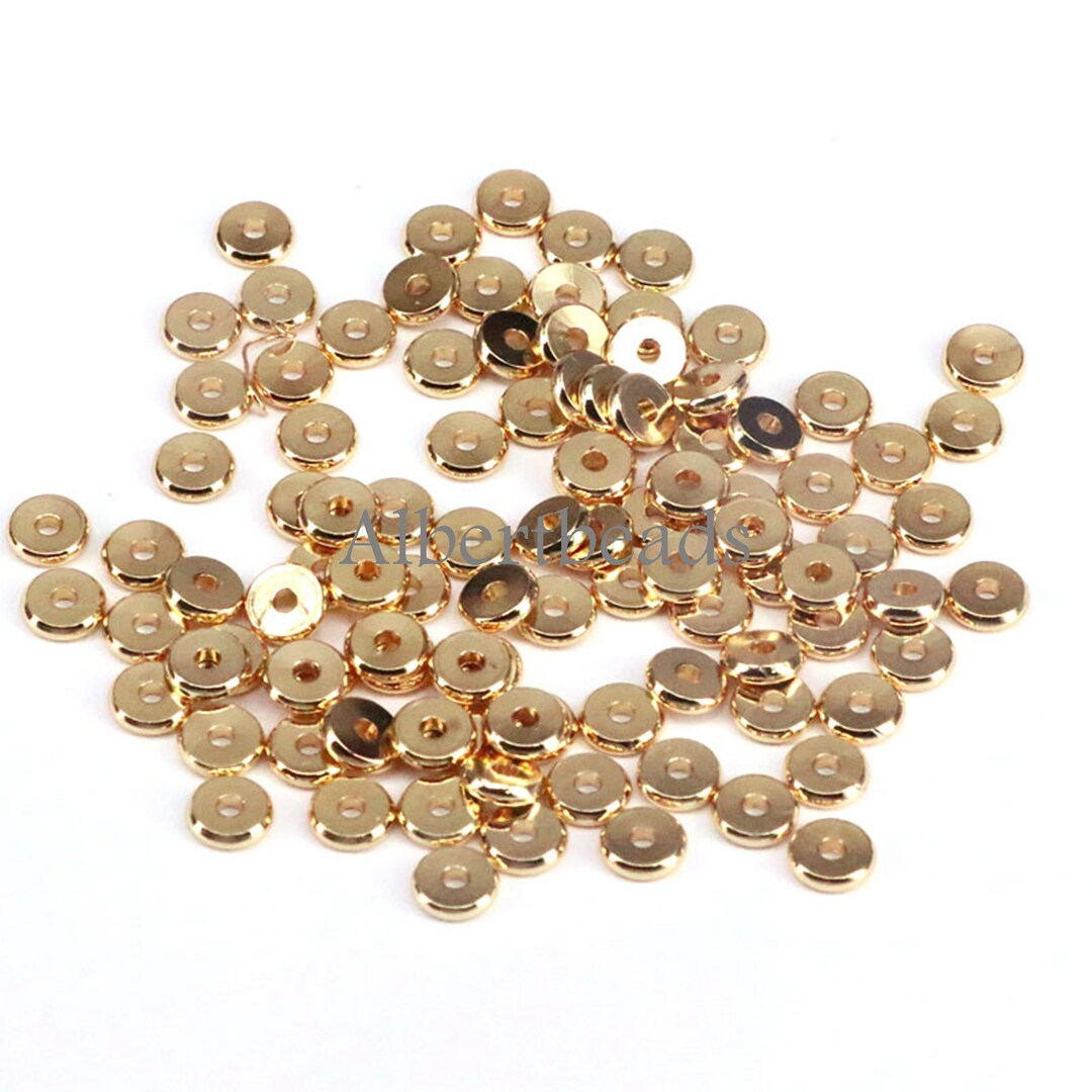 100PCS, Gold Color DIY Beads for Jewelry Making Metal Charms Spacer ...