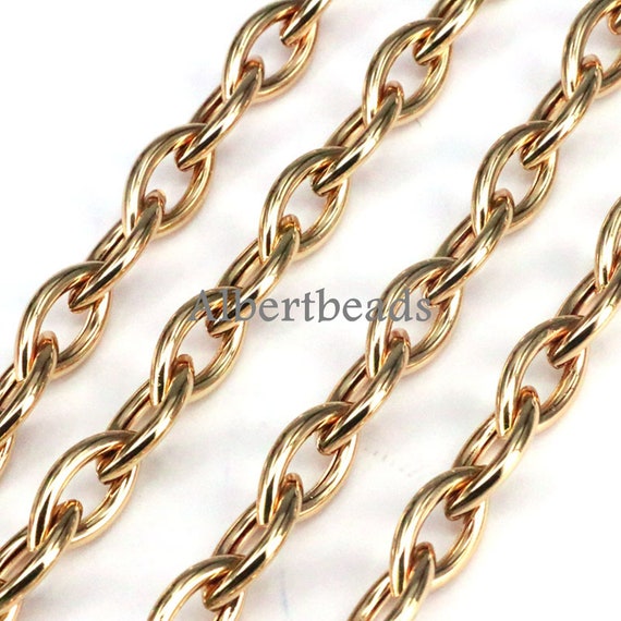 3 Meters Gold Color Oval Link Chains for DIY Necklace Jewelry | Etsy