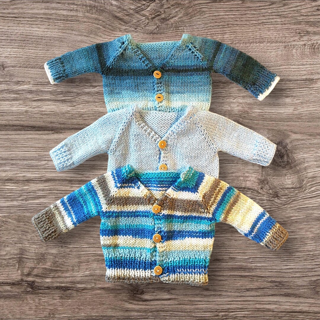 Knit Baby Boy Sweater 0 to 3 Month. Baby Boy Cardigan. Newborn Sweater ...