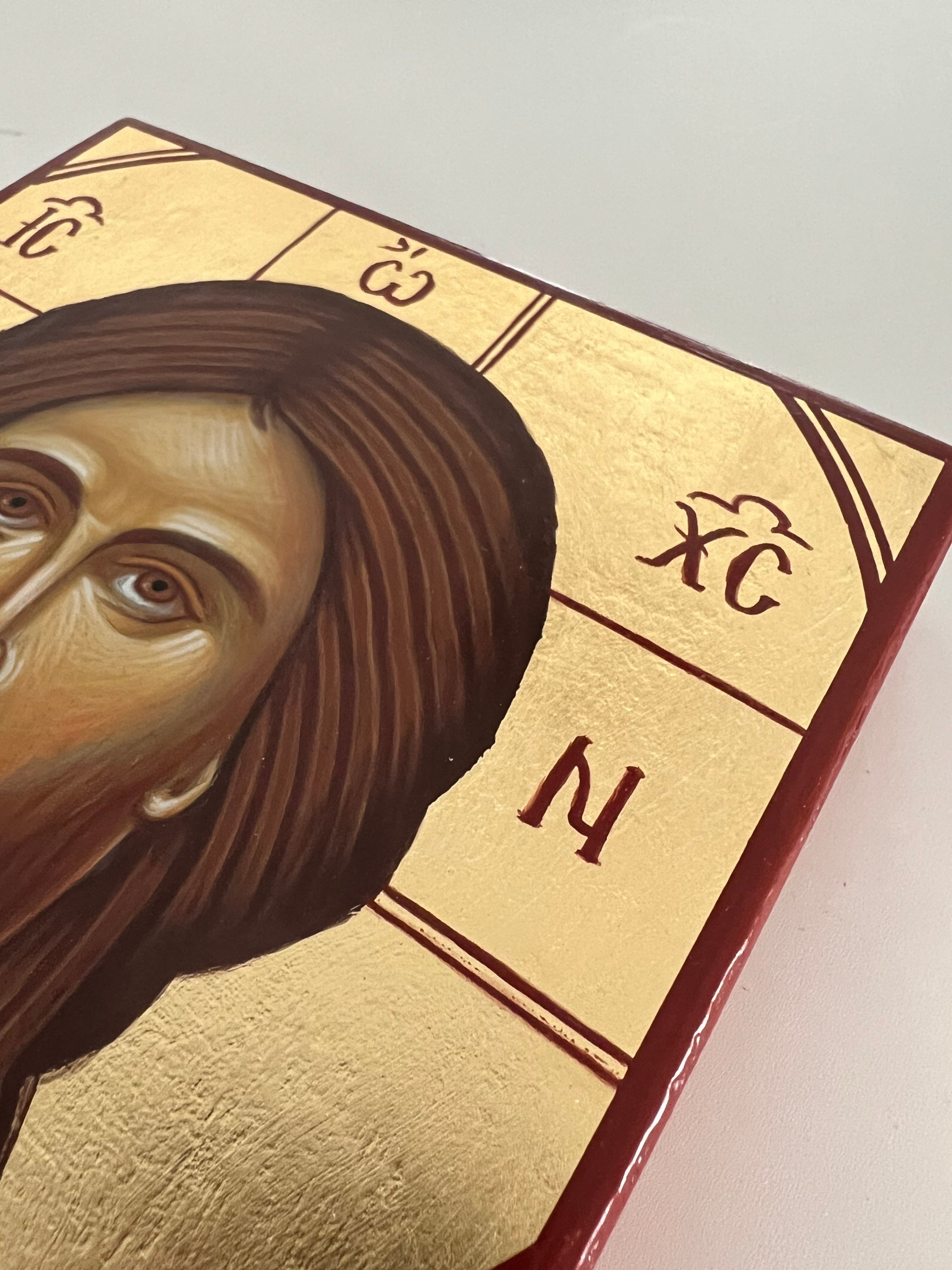 Jesus Christ Painting Iconography Handmade Greek Orthodox Icon Art Wall ...