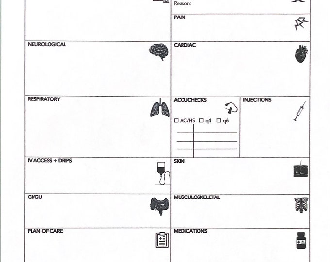 ICU Brain Sheet - Etsy