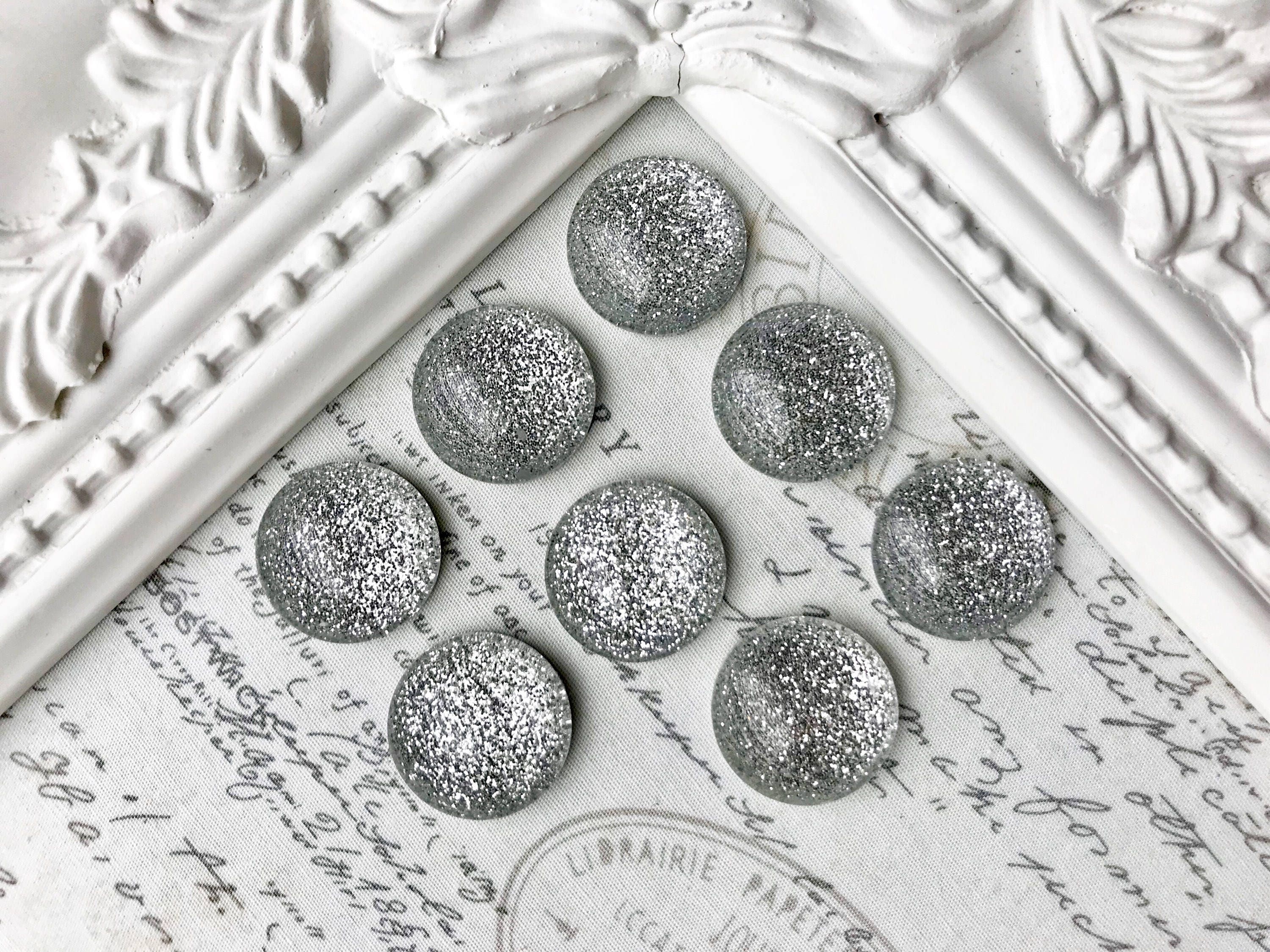 Silver Glitter Magnet Set Silver Glitter Pushpins Decorative - Etsy